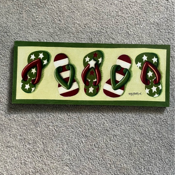 Kirklands | Wall Decor | Nwt Christmas Flip Flop Art Canvas | Poshmark